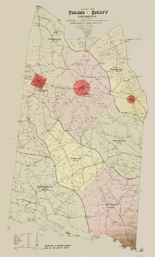 Historic County Map - Toombs County Georgia - Hudgins 1913 - 23 x 37.94 ...