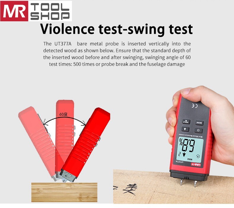 UNI-T UT377A Digital LCD Wood Moisture Meter Detector Tester Range 2~40 ...