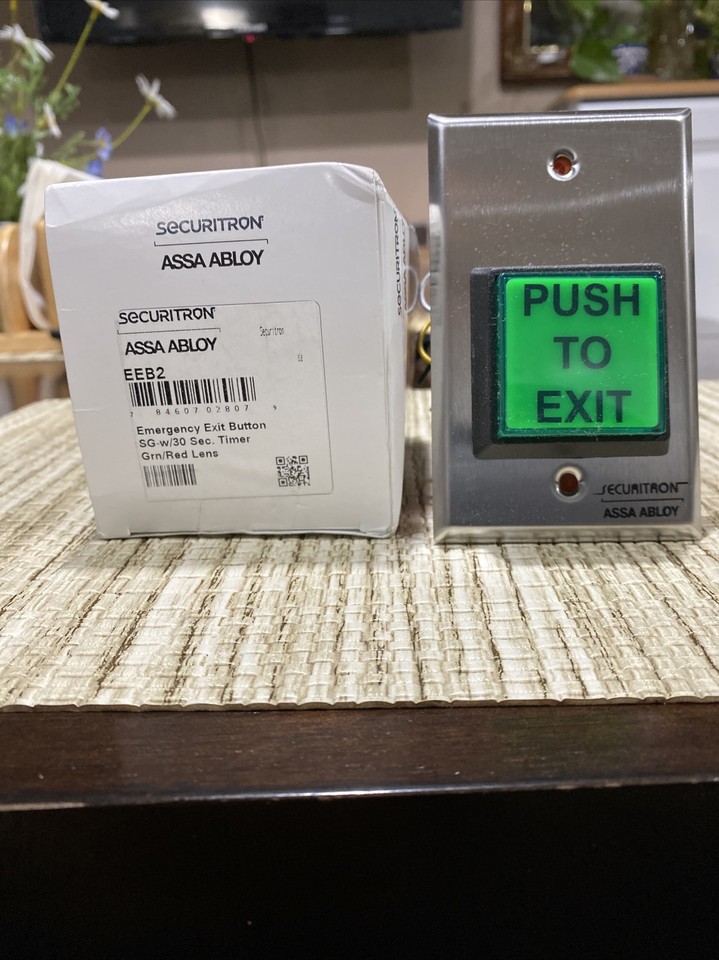 Securitron Emergency Exit Button Single gang W/ 30 second release EEB2 ...