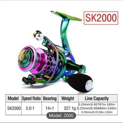 1pc, AKAKUMA Fishing Reel, 14+1 BB Spinning Reel, SK2000 Series Long ...