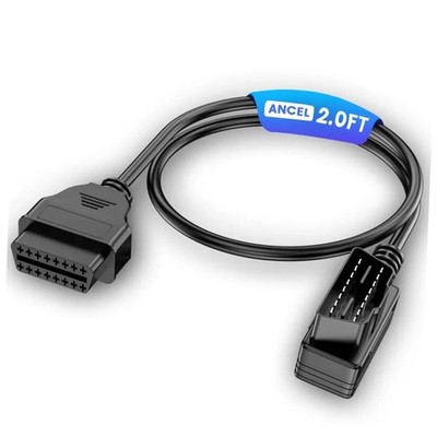 OBD2 Scanner Extension Cable 2ft/0.6m, 16 Pin OBD 2 OBDII Car Scan Tool ...