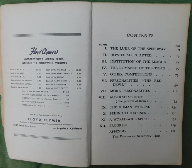 VINTAGE 1947 MOTORCYCLE SPEEDWAY RACING THRILLING THE MILLION BOOK JAP ...