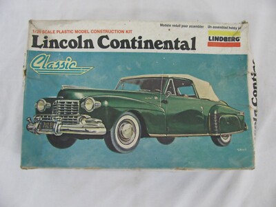 Vintage 1979 Lindberg 1/25 Scale 1948 Lincoln Continental Model Car Kit ...
