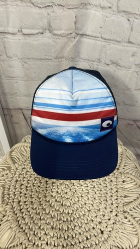 Men’s Costa Del Mar Cutler Trucker Navy Striped Baseball Hat | eBay