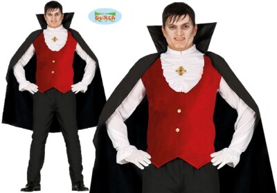 Mens Halloween Vampire Fancy Dress Costume Men's Dracula Outfit Male ...