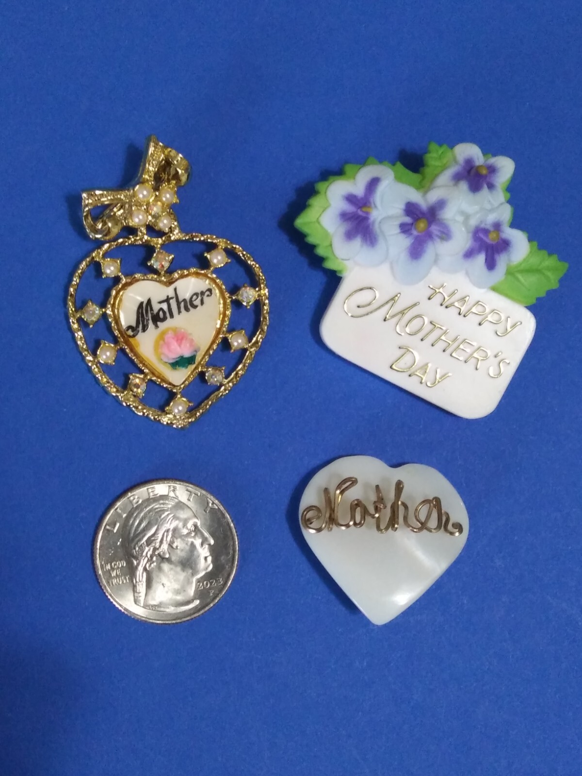 Vintage "Mother" Pins. MOP, American Greetings, Faux Pearl and ...
