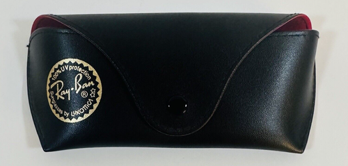 Ray Ban Black Soft Sunglasses Case Red Lining Snap Closure VGC | eBay