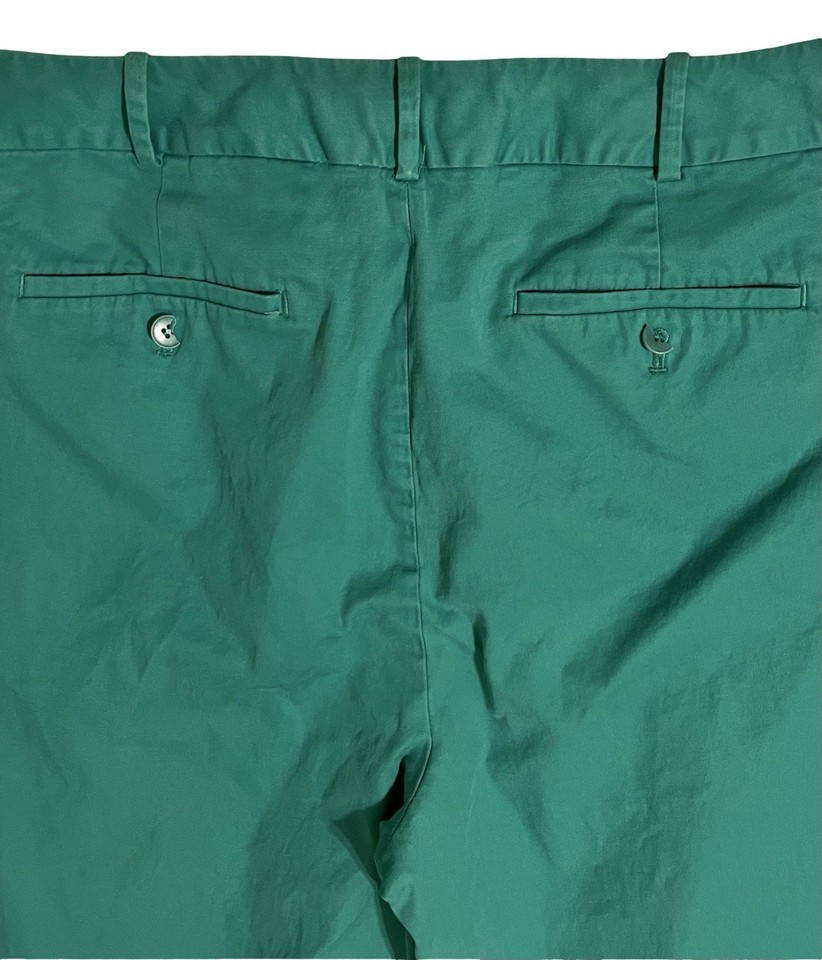 TALBOTS Green Stretch Capri Pants Zip Fly Pockets Vented Hem Women's ...