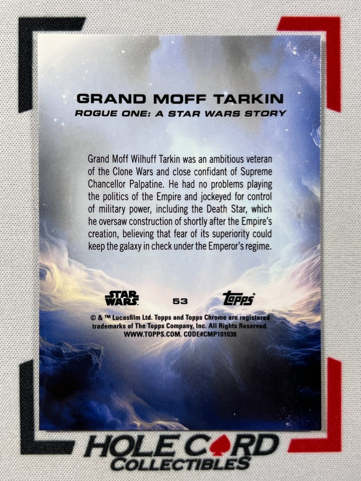 GRAND MOFF TARKIN 2025 Topps Chrome Star Wars #53 Purple Refractor 124/ ...