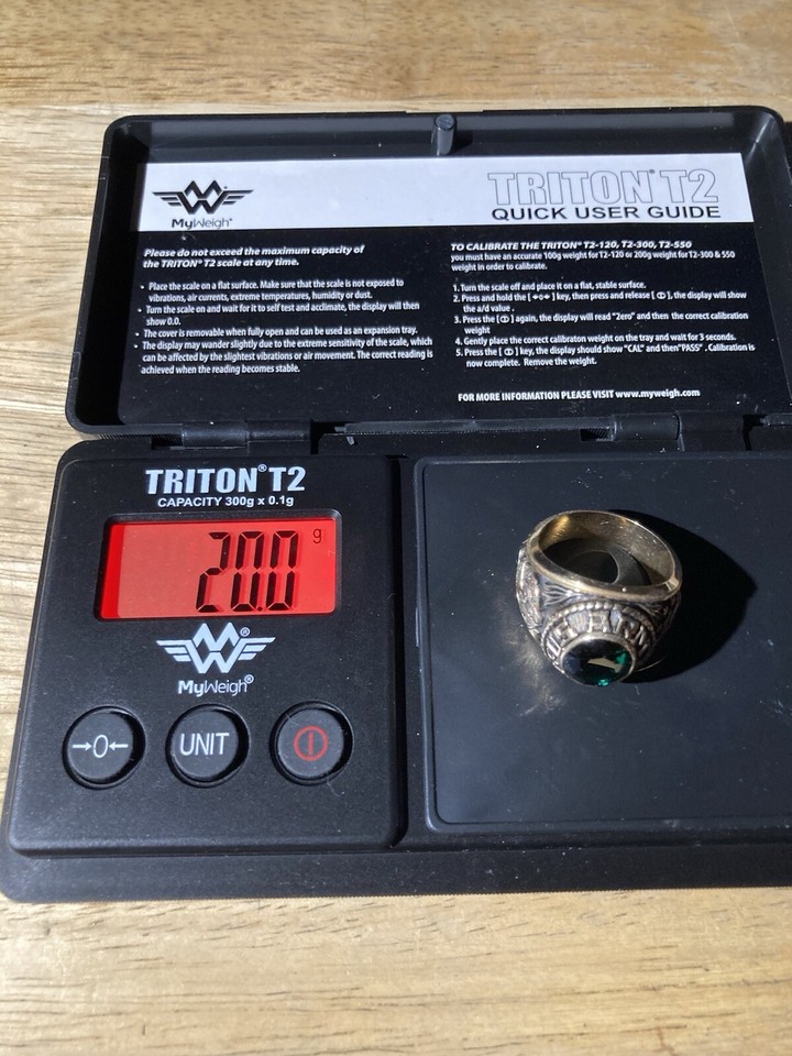 U.S. Army Recruiter 10 K Gold Emerald Ring - Size 10.25- Marked Josten ...