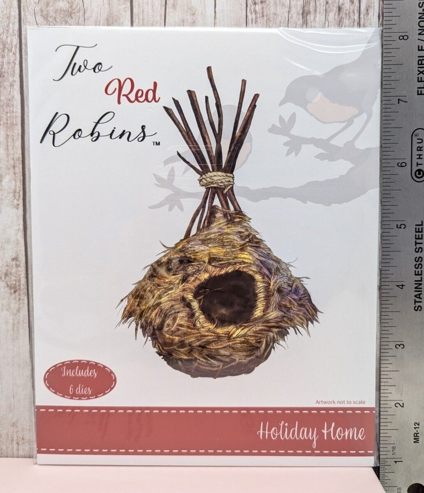 Two Red Robins Metal Die Vintage Farm Lantern Ivy Nest Hay Old Truck ...