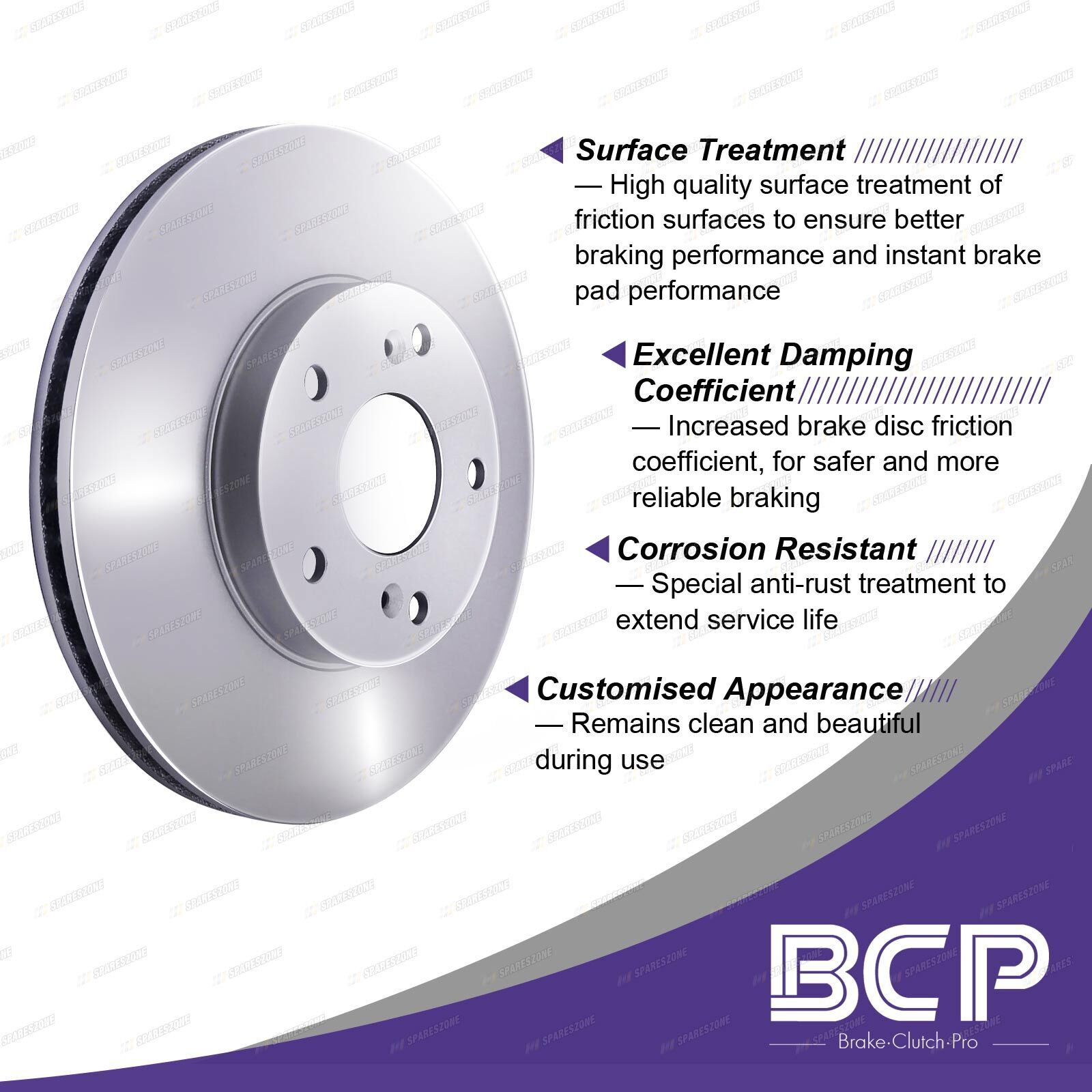 Pair Rear BCP Disc Brake Rotors for Mercedes Benz CL Class S Class SL ...