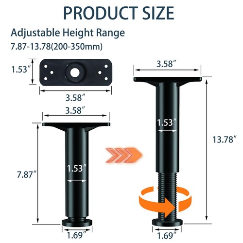 Bed Frame Support Legs Adjustable: Sofa Couch Center Brackets ...