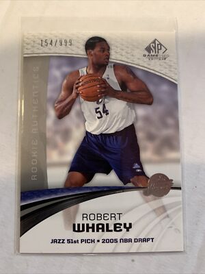 ROBERT WHALEY 2005-06 SP GAME USED EDITION ROOKIE AUTHENTICS /999 SP ...