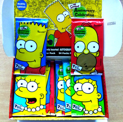 The Simpsons 10th Anniversary Celebration Cards Box geöffnet mit 23 ...