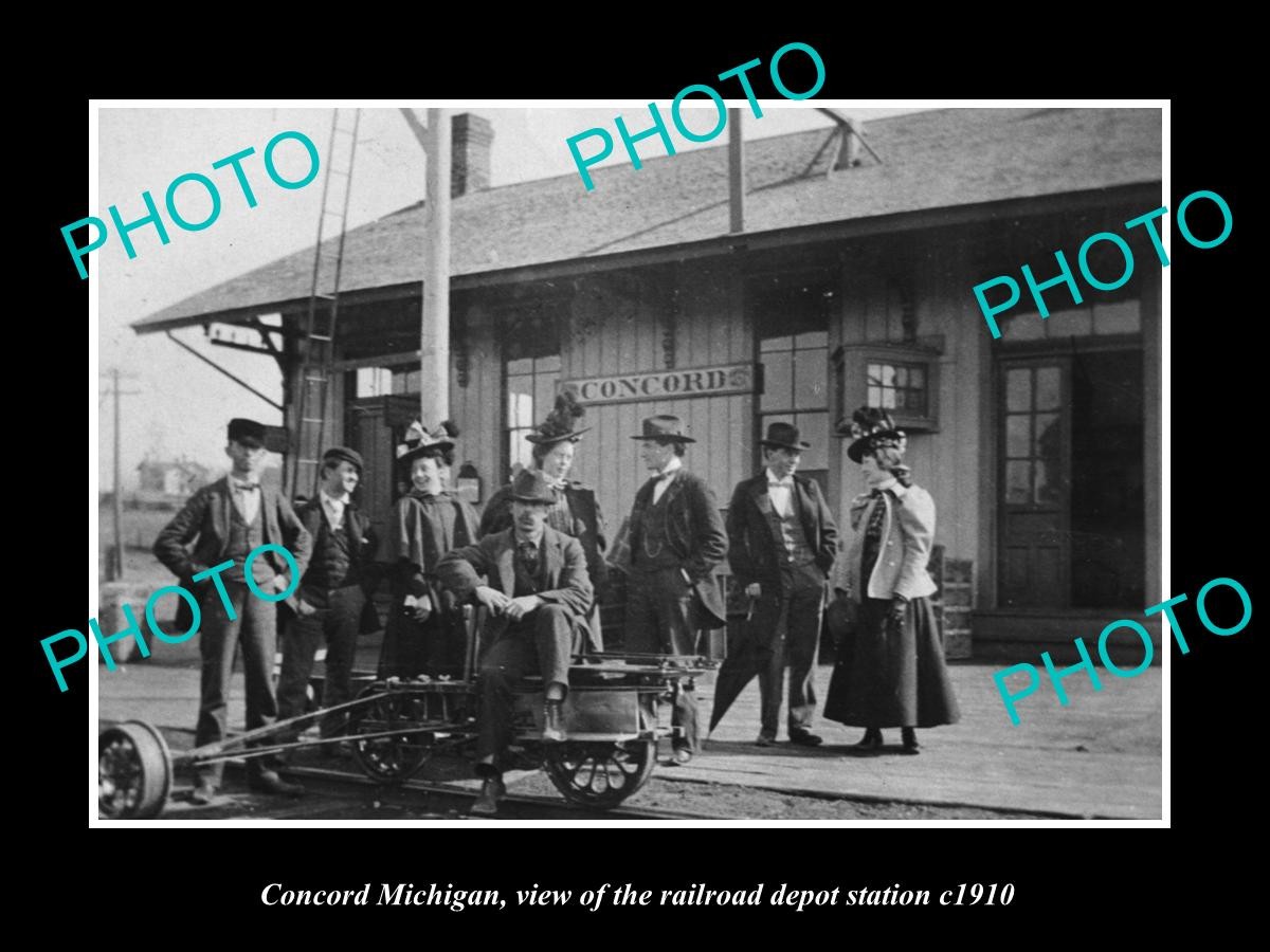 Concord Michigan The Railroad Depot Station c1910 Large Historic Old ...