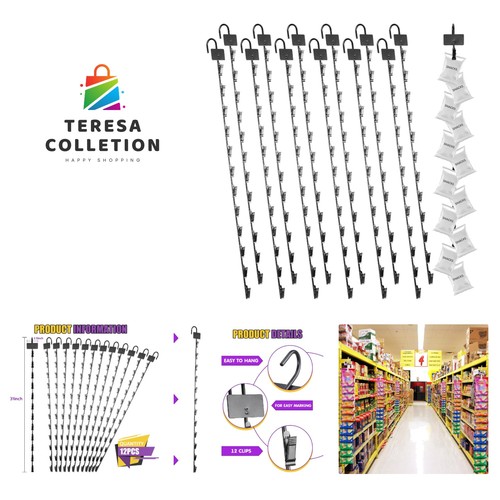 12 Pcs Chip Display Hanging Strip with Hook Potato Snack Bag Display ...