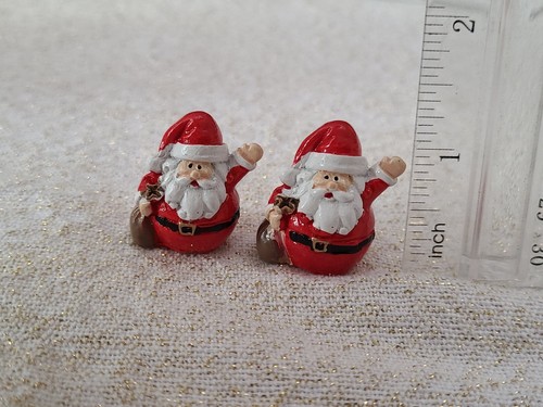 2 Vintage Christmas resin Santa Claus Figurines 🧑‍🎄 | eBay