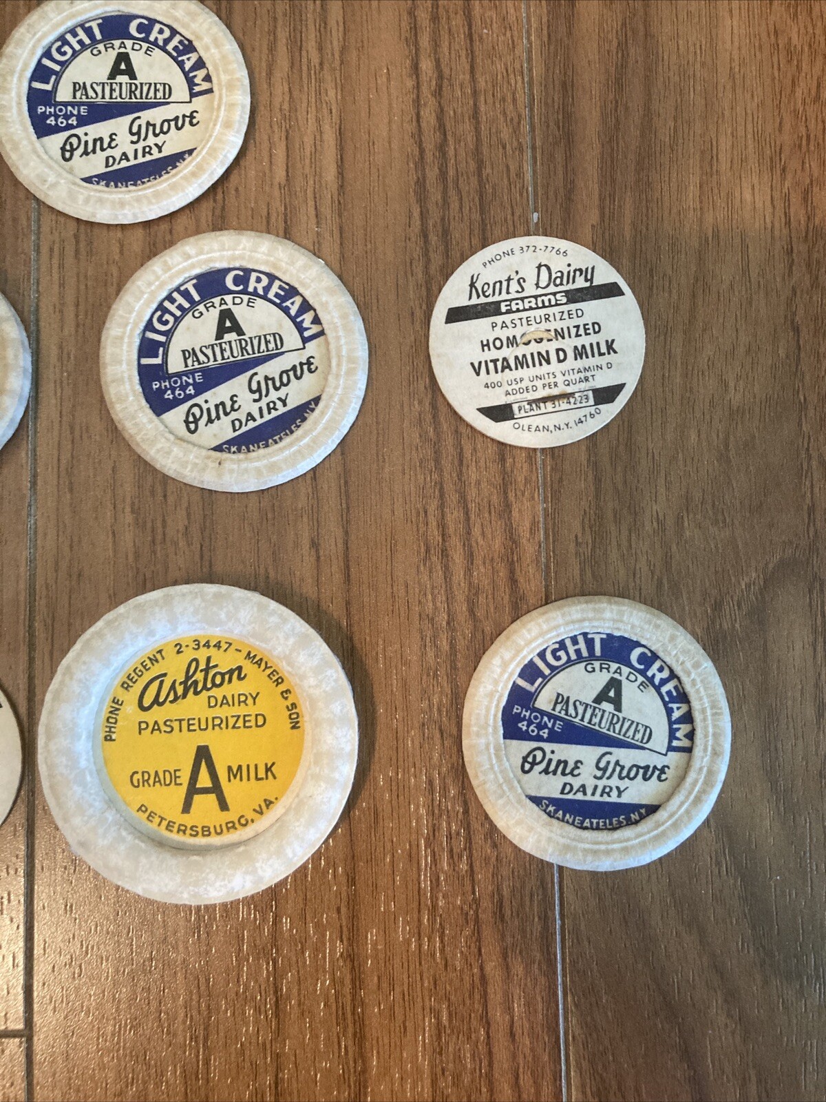 Vintage milk bottle cap 12 dairy tops lot, PA, NY, VA | eBay