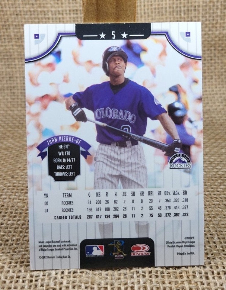 2002 Donruss Juan Pierre Baseball Card #5 Rockies FREE S&H A4 | eBay
