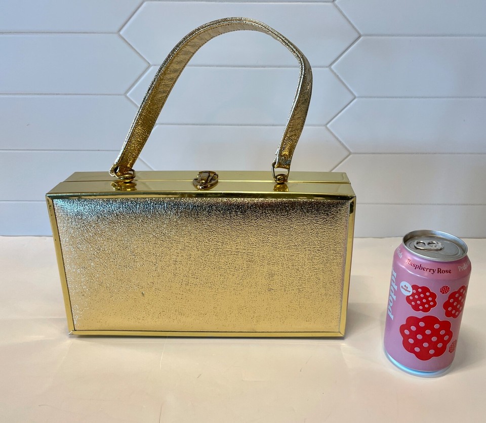 VTG Hollywood Regency STYLECRAFT MIAMI Pebbled Gold Lunchbox Style ...