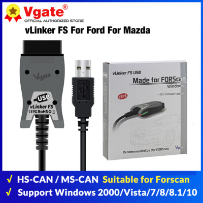 Vgate vLinker FS USB ELM327 OBD2 Scanner For Ford FORScan HS/MS-CAN ...