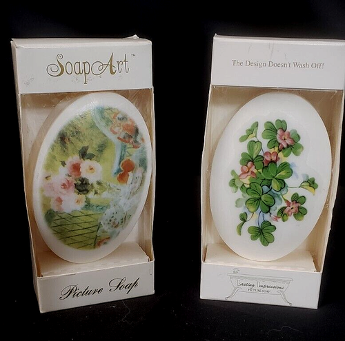 Vtg(?) Soap Art Lasting Impressions Picture Soap Garden Theme Flowers ...