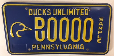 Pennsylvania DUCKS UNLIMITED license plate D/U Wildlife Hunter hunting ...