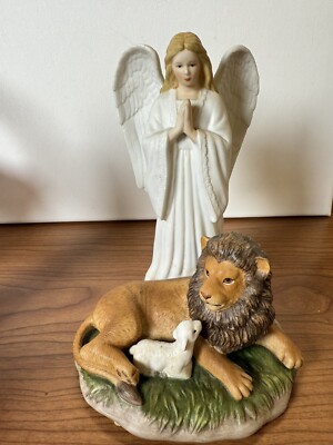 Home Interior, Angel, Lion & Lamb "Peace on Earth" Figurine 1997 ...