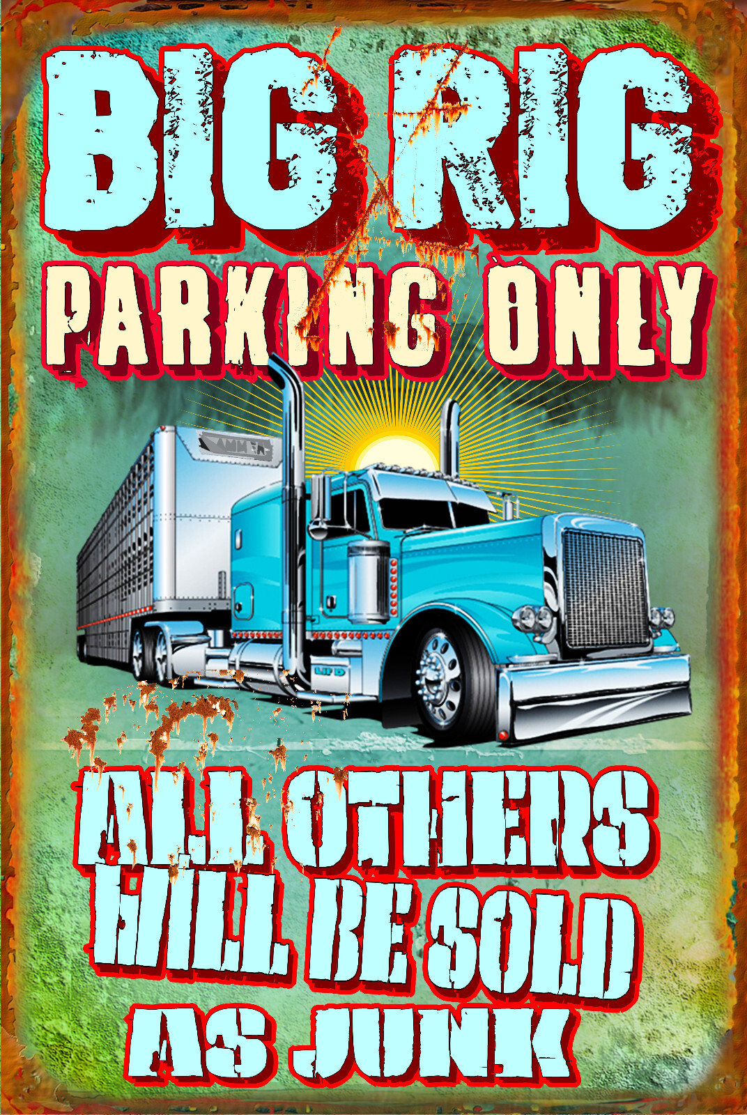 Big Rig Parking Wall Decor 12x18 PH695 | eBay
