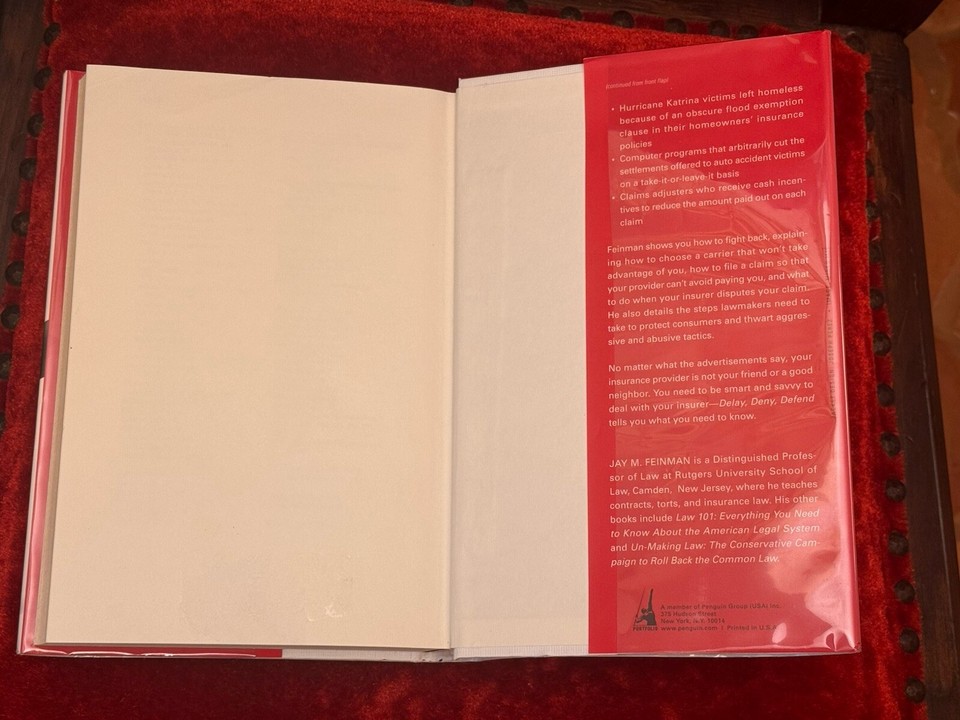 Delay Deny Defend by Jay Feinman Book Hardcover CEO Brian Thompson ...