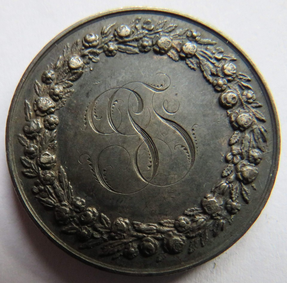 Antique 1871 Silver Medal By Pingret Mariage Chretien / Marriage Medal ...