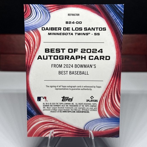 2024 Bowman’s Best DAIBER DE LOS SANTOS On Card Auto 💎 Twins | eBay
