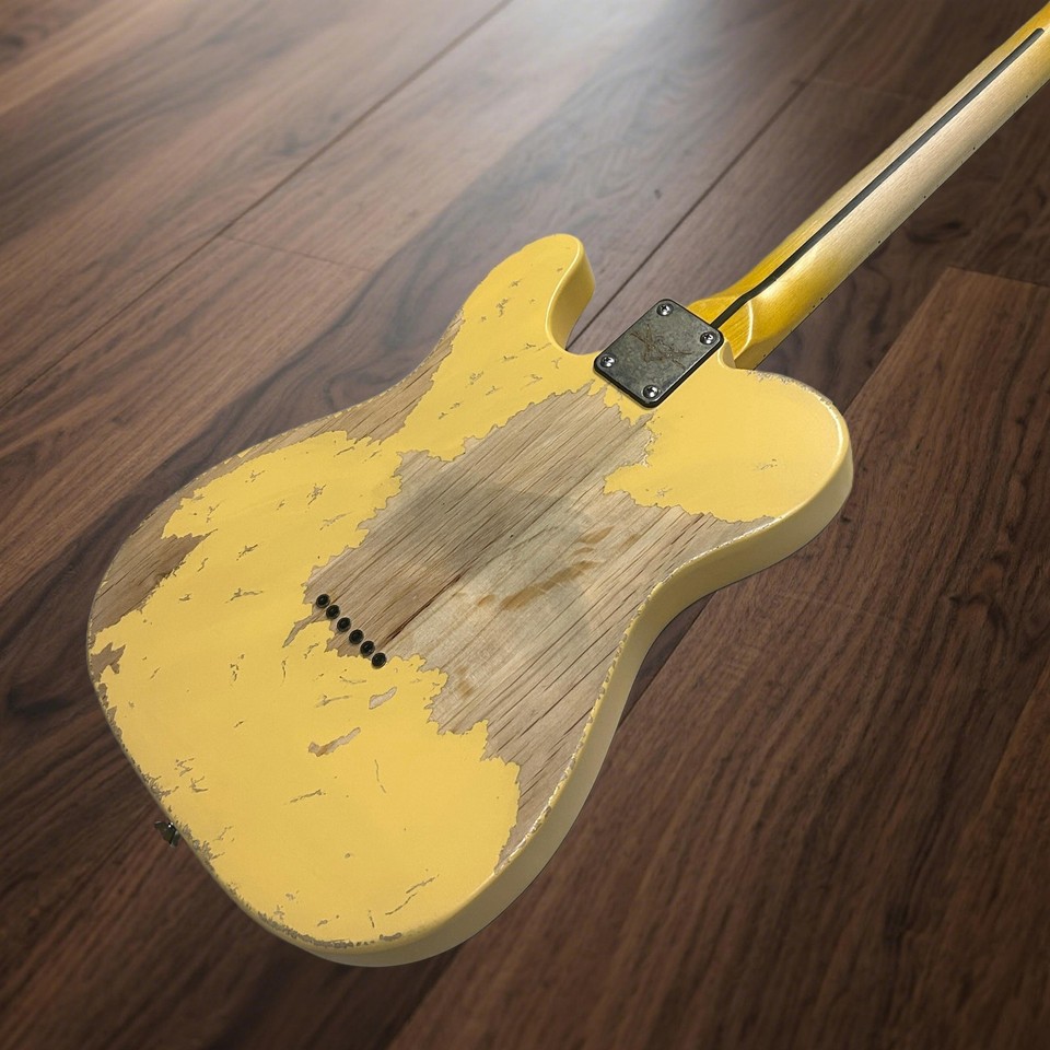 Relic Tele Electric Guitar Yellow Color Alder Body Maple Fretboard 21 ...