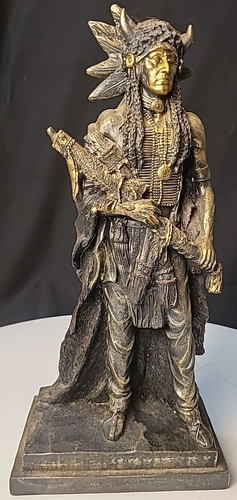 DWK 2013 NATIVE AMERICAN INDIAN WARRIOR STATUE Detailed History 12 ...