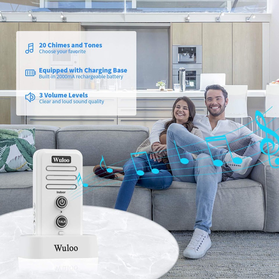Wireless Doorbell Intercom For Home Security Door System Rechargeable ...