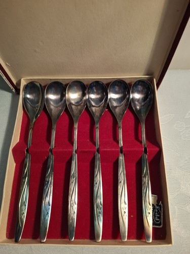 Vintage Boxed Set 6 Rodd Stardust Pattern EPNS A1 Silverplate Parfait ...