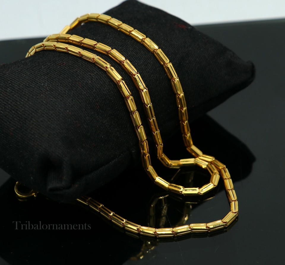 22kt yellow gold baht chain certified india jewelry gifting chain ...