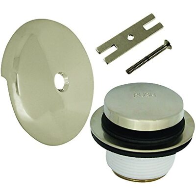 DANCO Universal Bath Tub Touch-Toe Push Button Bath Drain Trim Kit with ...