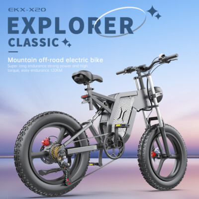 EKX X20 Electric Bike 20" 2000w 35AH Dual Suspension 34MPH Mountain ...