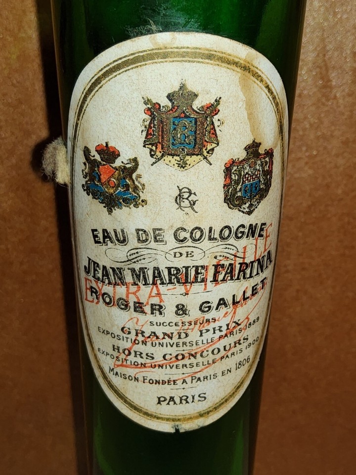 Roger & Gallet Eau de Cologne Paris Perfume Bottle Green Italy Partial ...