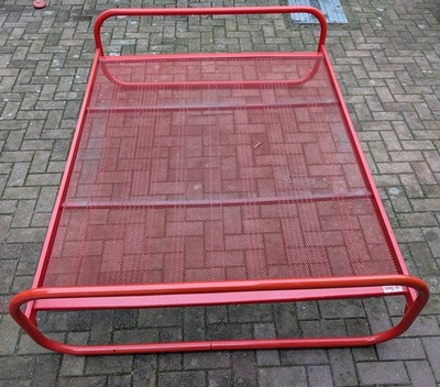 80s Tubular Red Steel Double Bed Frame by DiCo Netherlands. Bauhaus ...
