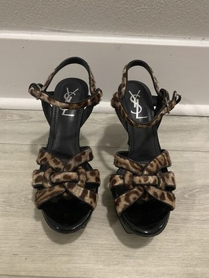 Yves Saint Laurent Tribute Platform Sandals YSL Leopard SandalsHe G2U ...