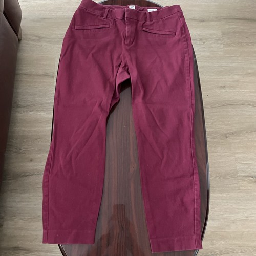 GAP Pants Women's 14 Maroon Curvy Skinny Ankle Mid Rise Stretch Fabric ...