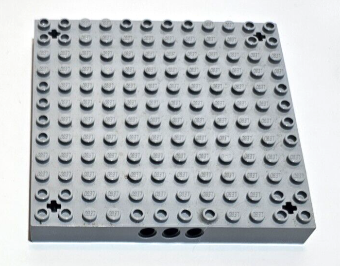 Lego Brick Modified 12 x 12 with 3 Pin Holes Part 52040 Light Bluish ...