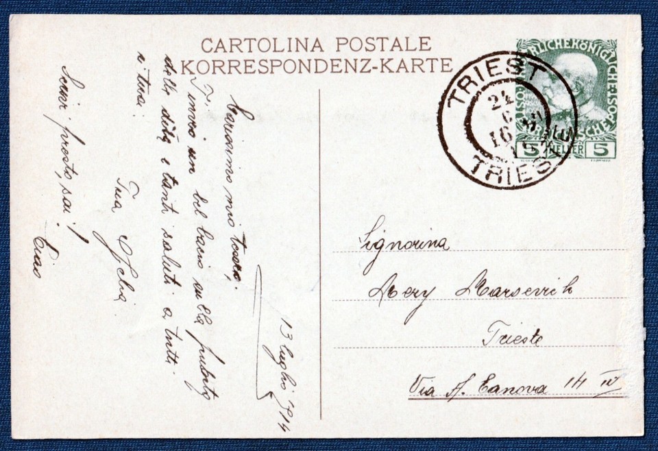 Trieste Cartolina Postale vintage postcard Italy 1914. | eBay