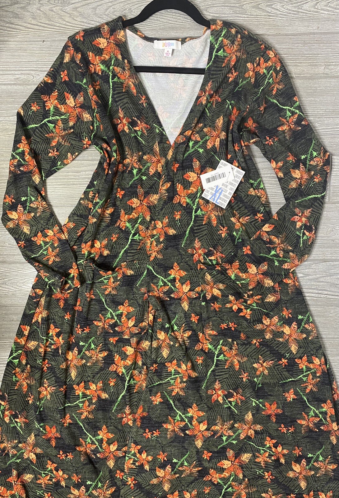 NWT Vintage LuLaRoe XL Sarah Black Green Ferns Flowers Floral | eBay