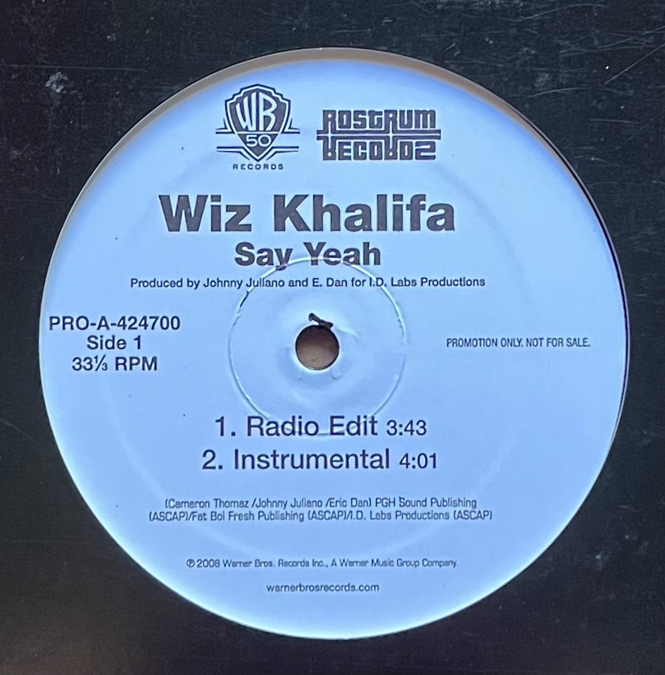 Wiz Khalifa – Say Yeah RARE promo 12" vinyl single '08 | eBay