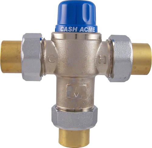 Cash Acme 1/2" HG110-HX Thermostatic Mixing Valve Sweat Connections ...