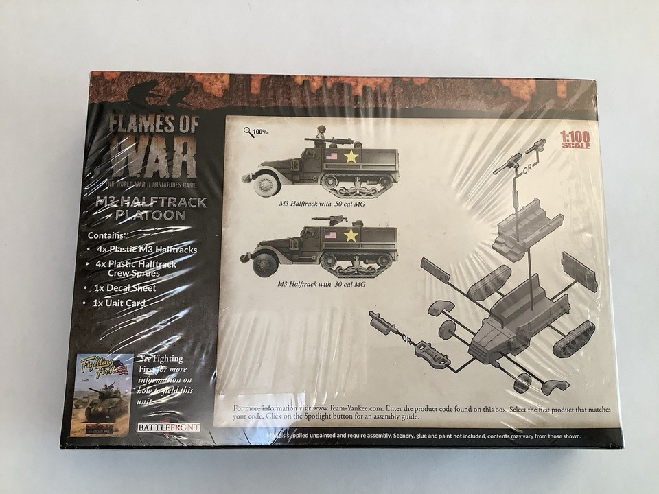 Flames of War American U.S. M3 Halftrack Platoon UBX57 NEW SEALED | eBay